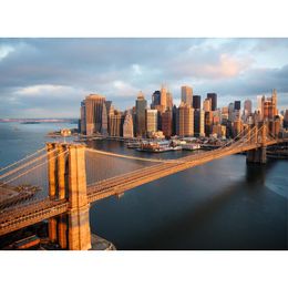 papermoon Fototapete &raquo;Brooklyn Bridge Morning&laquo; glatt bunt Vlies B/L: 2,5m x 1,86m, Bahnen: 5 Stk.