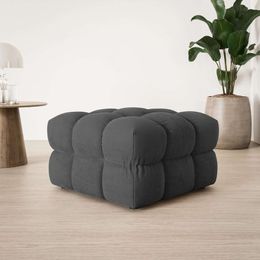 s.Oliver Polsterhocker &raquo;COBBO Sitzhocker Bubble-Optik, Ma&szlig;e B/T/H: 80/80/48 cm&laquo; passend zum Sofa, moderne Steppung und hoher Sitzkomfort grau 100% 