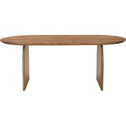 Sit Esstisch &raquo;Malm&ouml; aus Akazie 200x100 cm mit markantem Holzgestell&laquo; 1 Stk. tlg. 5 cm starke Akazienplatte mit nat&uuml;rlicher Maserung als Unikat beige 