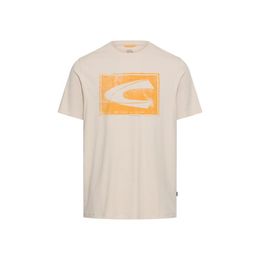 Camel Active Herren Camel Active T-Shirt normale Passform, Kurzarm-Design, bedruckte Optik mit Logo-Print beige XXL