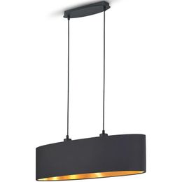 OTTO home Pendelleuchte &raquo;Jerrett&laquo; E27 1 Stk. H&auml;ngeleuchte 2-flammig, Schirm schwarz und innen goldfarbig schwarz 2, H: 150cm, 1 Stk.