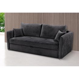 Jockenh&ouml;fer Schlafsofa &raquo;Luca, B: 166-185 cm, Liegefl. 141-163x201 cm&laquo; mit Schlaffunktion, Bettkasten & Armteilverstellung, in 2 Breiten schwarz Luxus-Microfaser (