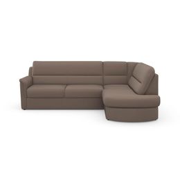 Sit & More sit&more Ecksofa &raquo;Panini L-Form&laquo; wahlweise mit Schlaffunktion und Bettkasten grau B/H/T: 243cm x 87cm x 175cm, Luxus-Microfaser Paris, Ottomane rechts