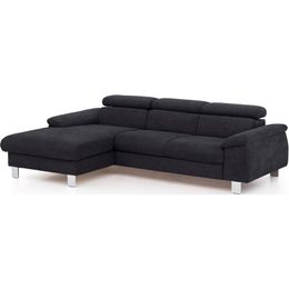 COTTA Ecksofa &raquo;Komaris L-Form, B: 244 cm&laquo; mit Kopfteilverstellung, optional Schlaffunktion, Bettkasten & Licht Microfaser PRIMABELLE (100% Polyester);
