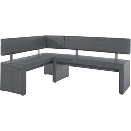 OTTO home Eckbank &raquo;Charissa&laquo; in 3 Gr&ouml;&szlig;en, verschiedene Qualit&auml;ten grau Holzwerkstoff, Massivholz B/H/T: 210cm x 90cm x 140cm, Strukturstoff, langer 