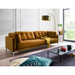 Trends by HG 3-Sitzer &raquo;Landau&laquo; in Cord-Stoff mit Metallfu&szlig; braun B/H/T: 228cm x 75cm x 92cm, Microvelours