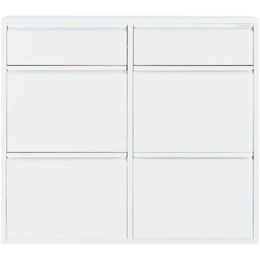 SPINDER DESIGN Schuhschrank Metall, Breite 40 cm wei&szlig; Metall B/H/T: 98cm x 86cm x 15cm, T&uuml;ren: 6 Stk.