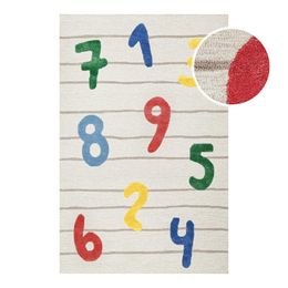 Smart Kids Kinderteppich &raquo;Countdown&laquo; rechteckig 16 mm H&ouml;he Kinderteppich mit Zahlen, Hoch-Tief-Effekt, Schurwolle, Spielzimmer bunt Schurwolle B : 
