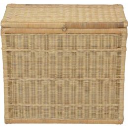 my home W&auml;schetruhe &raquo;Duo&laquo; mit 2 Kammern beige Geflecht Rattan B/H/T: 69cm x 61cm x 37cm