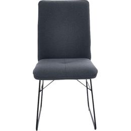 K+w Komfort & Wohnen K+W Komfort & Wohnen Kufenstuhl () 1 Stk.Drahtgestell in Metall schwarz, Griff am R&uuml;cken, Steppung im Sitz blau B/H/T: 46cm x 91cm x 62cm, 1 Stk., 