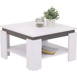Hela Couchtisch &raquo;TIM&laquo; mit Ablageboden, quadratisch oder rechteckig wei&szlig; B/H/T: 68cm x 41cm x 68cm, Quadrat