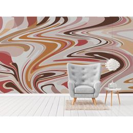 A.S. Cr&eacute;ation Vliestapete &raquo;Fototapete Farbwirbel Braun Beige Retrodesign&laquo; matt strukturiert beige Vlies B/L: 2,55m x 3,5m, Rollen: 1