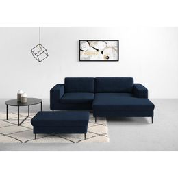 DOMO collection Ecksofa &raquo;Modica kompakt und elegant, Breite 244, L-Form&laquo; Auch in Cord, Fu&szlig;h&ouml;he passend f&uuml;r g&auml;ngige Saugroboter! blau B/H/T: 244cm x 
