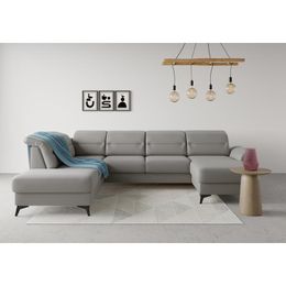 Sit & More sit&more Wohnlandschaft &raquo;Sinatra U-Form&laquo; optional mit Kopfteilverstellung und Armteilfunktion, Metallf&uuml;&szlig;e grau 100% Polyester B/H/T: 326cm x 85cm x 