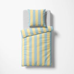 Fleuresse Bettw&auml;sche &raquo;Bed Art S&laquo; 3 Stk. Mako Satin-Bettw&auml;sche aus 100% Baumwolle blau Mako-Satin, Obermaterial: 100% Baumwolle B/L: 200cm x 200cm, 1 
