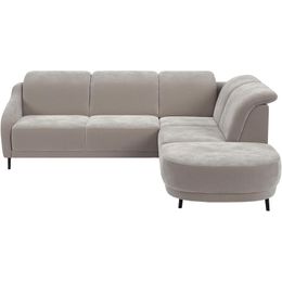Sit & More sit&more Ecksofa &raquo;Blues L-Form&laquo; wahlweise mit Klapptisch und USB grau 100% Polyester B/H/T: 258cm x 93cm x 249cm, Luxus-Microfaser ALTARA NUBUCK , 