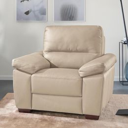 Calia italia Sessel &raquo;Gaia, hochwertiger, edler Ledersessel mit erstklassigem Sitzkomfort&laquo; in zwei hochwertigen Lederqualit&auml;ten beige Leder SORRENTO - 