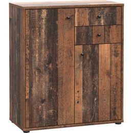 FORTE Kommode &raquo;Tempra, Kommode, 2 T&uuml;ren, 2 Schubk&auml;sten, viel Stauraum&laquo; Breite 73,7 cm braun B/H/T: 73,7cm x 85,5cm x 34,8cm, 2 Stk., 2 Stk.