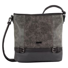 Tom Tailor Damen Tom Tailor Hobo &raquo;Juna&laquo; aus soft genarbtem ledrigen Material mit gl&auml;nzenden Metall-Accessoires grau B/H/T: 33cm x 28cm x 12,5cm