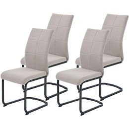 Hela Freischwinger &raquo;TURIN&laquo; (Set) 4 Stk.Freischwinger, Vierkantrohrgestell, gepolstert, waterfree productions beige Metall, Polyester, Stoff B/H/T: 