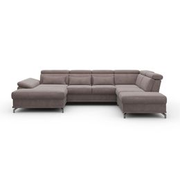 Sit & More sit&more Wohnlandschaft &raquo;Cabrio U-Form, B: 359 cm, mit Sitztiefen-, Arm- & Kopfteilverstellung&laquo; 3 Nierenkissen, Federkern, optional Schlaffunktion und