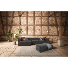 W.Schillig Ecksofa &raquo;around-the-block Mega Sofa, viel Platz und hoher Sitzkomfort, L-Form&laquo; mit eleganter Biese, mit Federkern, Breite 341 cm grau 