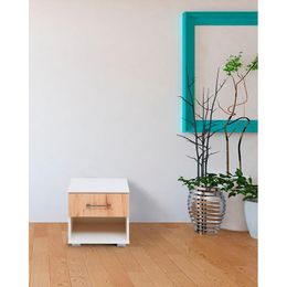 Priess Nachtschrank &raquo;Lissabon&laquo; braun Holzwerkstoff Lichtwei&szlig;, B/H/T: 41cm x 37cm x 38cm, Schubladen: 1 Stk.