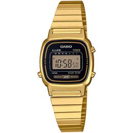 CASIO VINTAGE Damen CASIO VINTAGE Chronograph Quarzuhr, Armbanduhr, Damenuhr, Digitaluhr, Datum, Edelstahlarmband gold Einheitsgr&ouml;&szlig;e