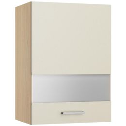 KOCHSTATION H&auml;ngeschrank &raquo;KS-Lucy&laquo; Breite 50 cm, mit 1 Segmentglast&uuml;r, 2 Einlegeb&ouml;den, Soft-Close beige Eiche hell, B/H/T: 50cm x 70,4cm x 34,6cm, 