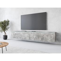 Home Affaire Lowboard &raquo;LOWBOARD VERA, wahlweise mit oder ohne Beleuchtung&laquo; Modernes griffloses TV-Board, 180 cm TV-Schrank, stehend und h&auml;ngend grau B