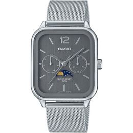 Casio Timeless Collection Herren CASIO TIMELESS COLLECTION Quarzuhr Armbanduhr, Herrenuhr, Damenuhr, Datum, Mondphase, Edelstahlarmband silber 
