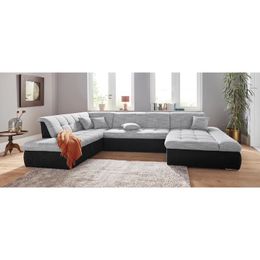 DOMO collection Wohnlandschaft &raquo;PB MORIC wahlweise mit Bettfunktion und Armteilverstellung U-Form&laquo; XXL-Format B/T/H: 353/216/80 cm, feine Steppung, 