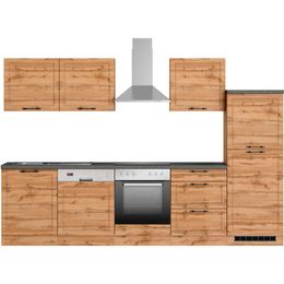 KOCHSTATION K&uuml;chenzeile &raquo;KS-Lani, mit MDF-Fronten&laquo; Breite 300 cm, wahlweise mit E-Ger&auml;ten, H&ouml;hen-Ausgleichsf&uuml;&szlig;e 0-4 cm beige B/H/T: 300cm x 60cm, ohne