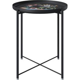 Phoenix Beistelltisch abnehmbare Tischplatte/Tablett schwarz B/H/T: 47cm x 47cm x 51cm