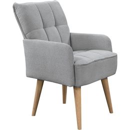 exxpo - sofa fashion Armlehnstuhl &raquo;Latte&laquo; () grau B/H/T: 58cm x 94cm x 69cm, Webstoff fein