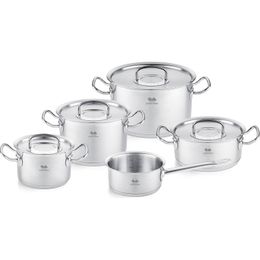 Fissler Topf-Set &raquo;Original-Profi Collection Retro&laquo; Set, 3 Kocht&ouml;pfe,1 Bratentopf, 1 Stielkasserolle, 4 Metalldeckel, 9 Stk. tlg. Edelstahl 18/10 silber 