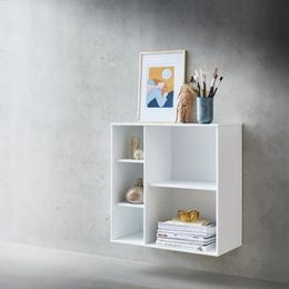 B&uuml;cherregal &raquo;Mistral KUBUS Wandregal &ndash; hochwertig & flexibel. langlebig&laquo; 1 Stk. tlg. Modernes Designregal &ndash; stehend oder h&auml;ngend &ndash; T:32,5 cm wei&szlig; 