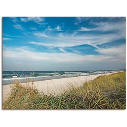 Artland Wandbild &raquo;Urlaubfeeling&laquo; Strand 1 Stk. tlg. blau Leinwand B/H/T: 80cm x 60cm, Leinwandbild Strand Querformat, 1 Stk.