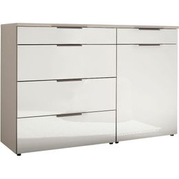 Wiemann Kombikommode &raquo;Como&laquo; vormontiert wei&szlig; Floatglas, Holzwerkstoff, Metall B/H/T: 120cm x 91,2cm x 43cm, 5 Stk., 1 Stk.