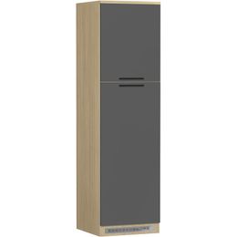 KOCHSTATION K&uuml;hlumbauschrank &raquo;Luna, K&uuml;hlschrank-Umbau, Einbauschrank f&uuml;r K&uuml;hlschrank, Made in Italy&laquo; B/T/H: 60&times;60&times;214,5 cm, f&uuml;r zwei K&uuml;hlschrankh&ouml;hen 