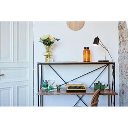 Sit Sekret&auml;r &raquo;T-NEST SHELF OFFICE LOW aus Mangoholz mit Metallgestell&laquo; Kompakter Sekret&auml;r mit Regal im minimalistischen Industrial-Design schwarz B/H/
