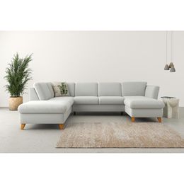 Home Affaire Wohnlandschaft &raquo;Trelleborg U-Form&laquo; Federkern-Polsterung, wahlweise mit Schlaffunktion und Stauraum grau 100% Polyester B/H/T: 307cm x 