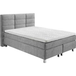 Westfalia Schlafkomfort Boxspringbett wahlweise mit Kaltschaum-Topper grau Bezug: 100% Polyester;Polsterung: 100% Polyester Microvelours Ohne Topper, Liegefl&auml;che B/L: 140cm x