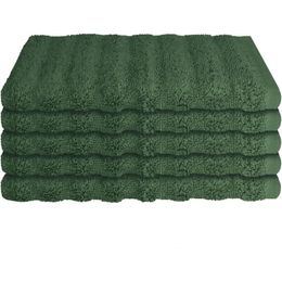 Schiesser Gaestehandtuecher &raquo;Neapel aus 100% Baumwolle mit eleganter Hoch-Tief-Optik&laquo; OEKO-TEX MADE IN GREEN gr&uuml;n Frottier, Baumwolle B/L: 30cmx50cm, 5 Stk., 