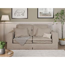 Home Affaire 3-Sitzer &raquo;ALISSAS BIS mit vielen Kissen, Biesen an den Kissen,&laquo; Hussen-Optik, kleine Taschen an der Seite zum Verstauen beige 92% 