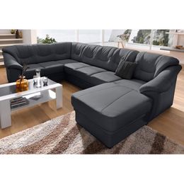Sit & More sit&more Wohnlandschaft &raquo;Savona U-Form, B: 320 cm&laquo; optional Schlaffunktion, Federkern schwarz Luxus-Kunstleder;Primabelle -Microfaser;NaturLederKorpus