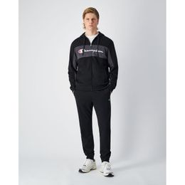Champion Herren Jogginganzug mit Kapuze, aus Baumwolle und Polyester, auch in gro&szlig;en Gr&ouml;&szlig;en schwarz S (44/46)