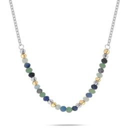 s.Oliver Damen s.Oliver Kette ohne Anh&auml;nger &raquo;Colorful Beads&laquo; mit Glasperle bunt Edelstahl Perlen, L: 40 B: 1,3mm