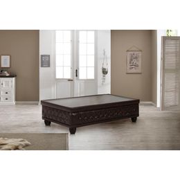 Home Affaire Couchtisch &raquo;Rysum&laquo; passend zur Polsterserie "Rysum", mit Glasplatte braun Luxus-Microfaser Lederoptik (100% Polyester);Kunstleder B/H/T: 