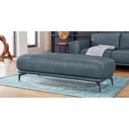 W.Schillig Hocker &raquo;montanaa&laquo; mit Metallf&uuml;&szlig;en in Schwarz pulverbeschichtet, Breite 141 cm blau B/H/T: 141cm x 42cm x 61cm, Longlife Xtra-Leder Z69